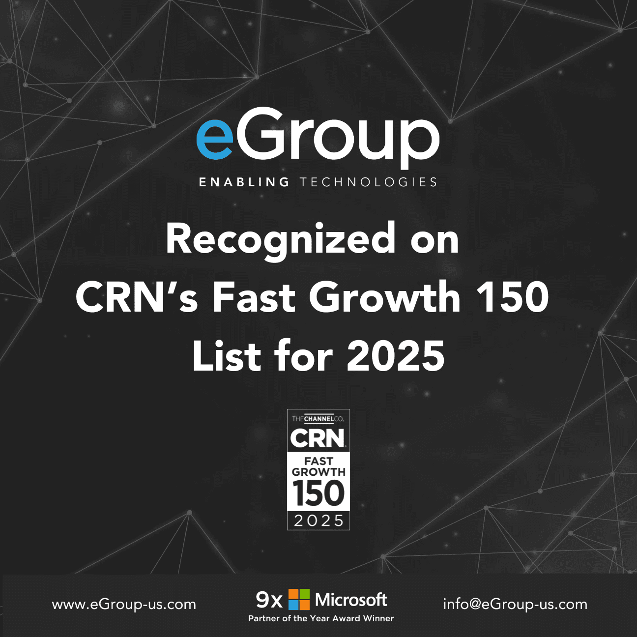 eGroup Named No. 49 on CRN Fast Growth 150 List for 2025